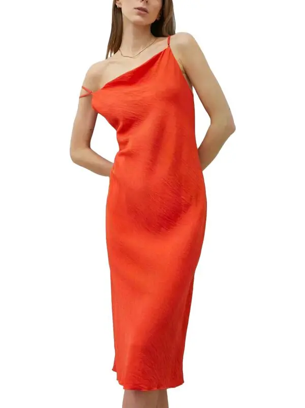 SAMSOE SAMSOE Midi Cowl-neck Dress - Orange
