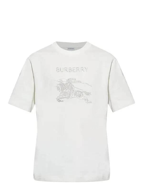 Burberry Logo-embroidered T-shirt - White