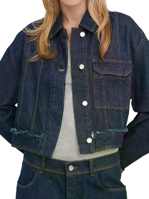 Stine Goya Frayed Pocket Jacket - Blue