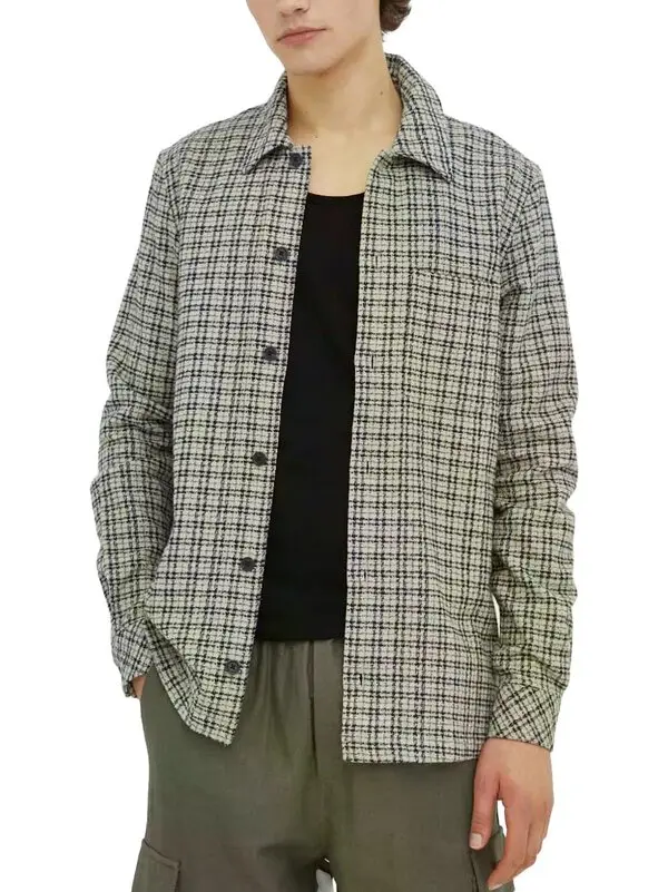 SAMSOE SAMSOE Checked Button Shirt - Neutrals
