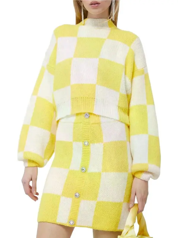 Stine Goya Checkerboard Mini Skirt - Yellow