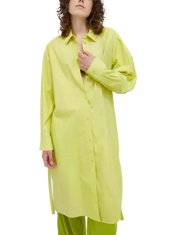 SAMSOE SAMSOE Buttoned Tie Shirt Dress - Green