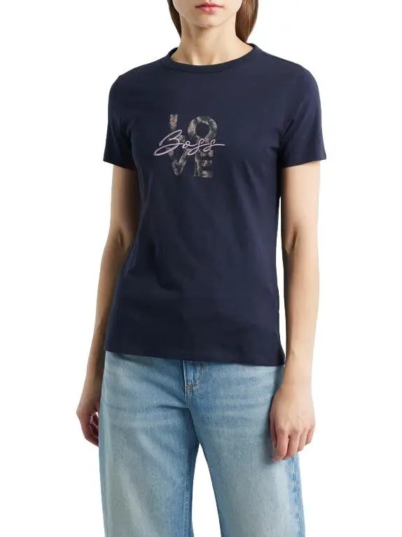 Hugo Boss Cotton Graphic T-shirt - Dark Blue