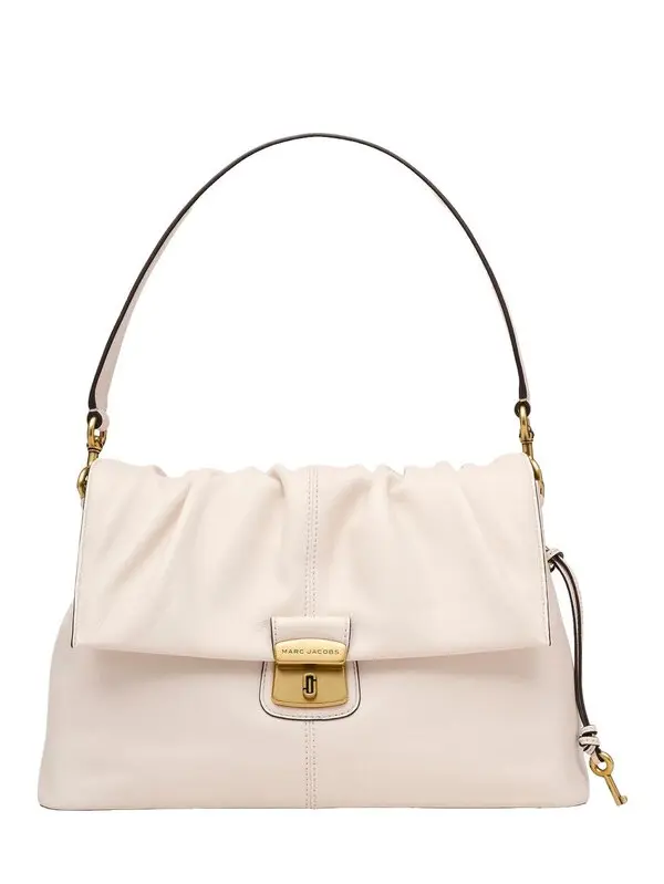 Marc Jacobs Leather Cristina Messenger Shoulder Bag - Ivory