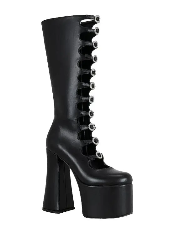 AZALEA WANG Tomlin Platform Boots - Black