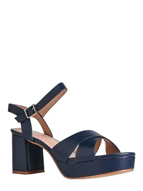 TOUCH UPS Ankle Strap Platform Sandal - Navy
