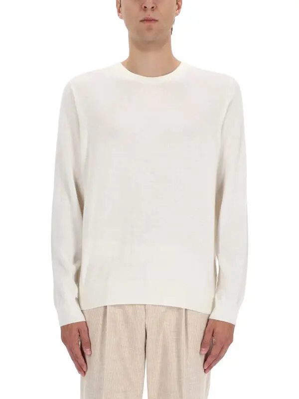BOSS Regular Fit Cashmere Sweater - White