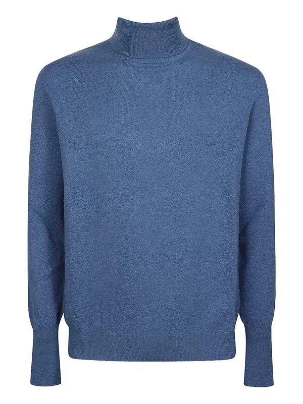 BALLANTYNE Plain Turtleneck Sweater - Blue