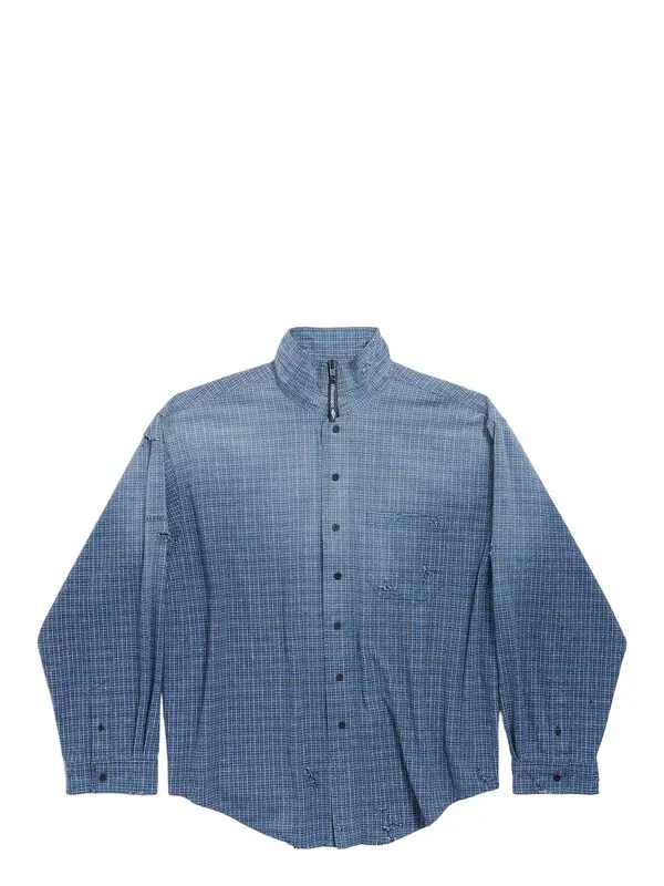 Balenciaga Zip-up Shirt - Blue