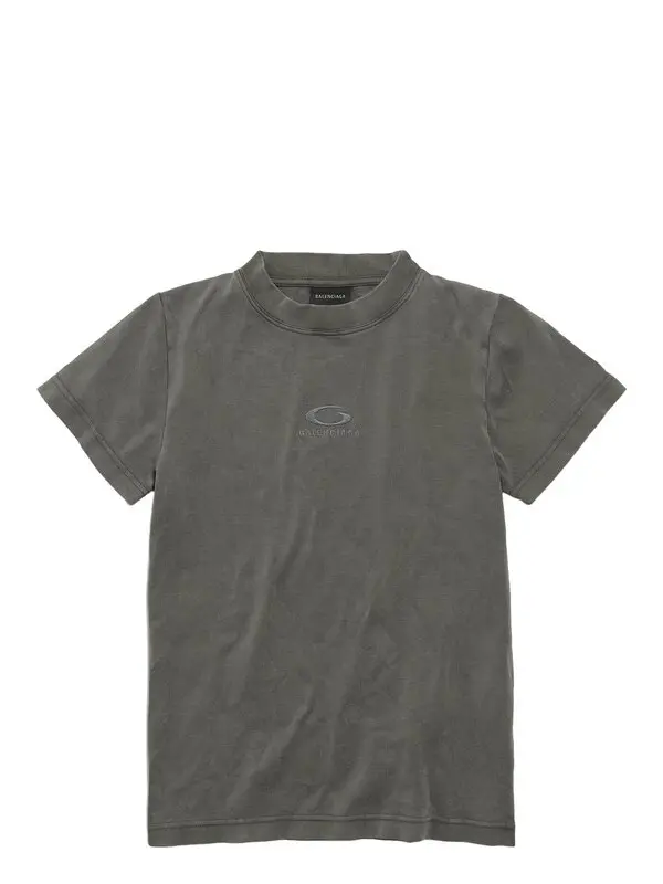 Balenciaga Loop Sports Icon Fitted T-shirt - Grey & Silver