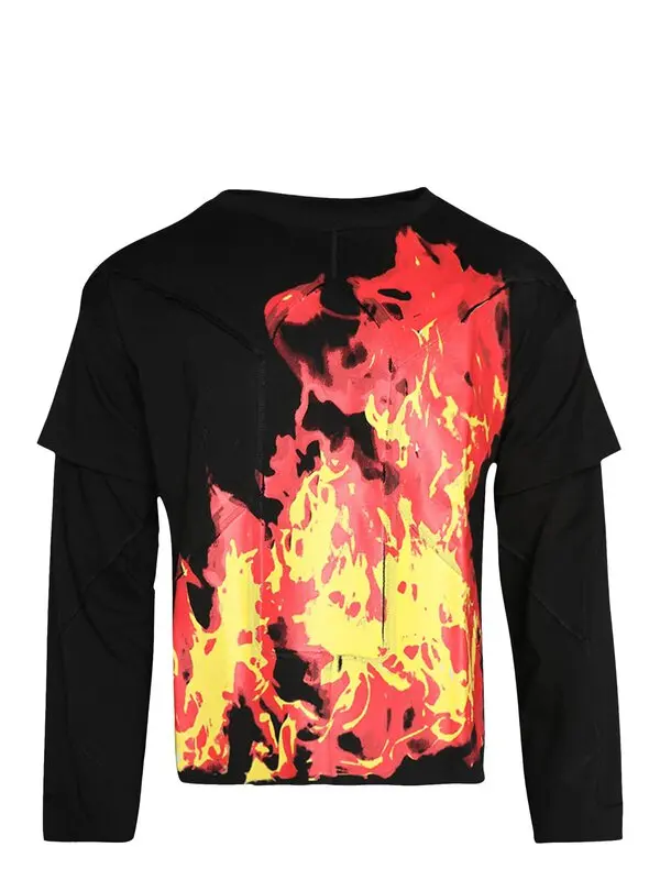 WHO DECIDES WAR BY EV BRAVADO Flame Long-sleeve - Black