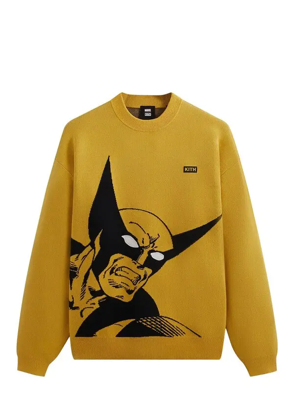 Kith For X-men Wolverine Crewneck 'power - Yellow