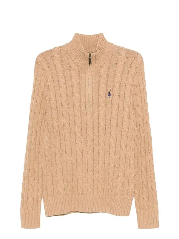 Polo Ralph Lauren Cotton Zip Sweater - Tan