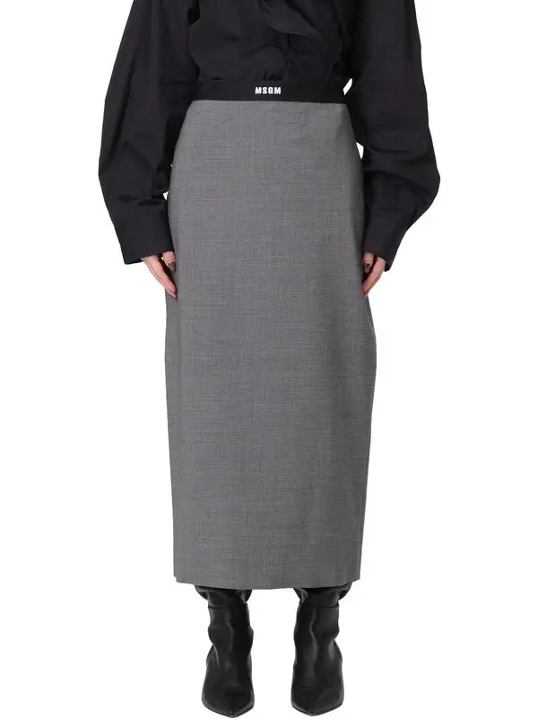 MSGM Straight Skirt - Grey