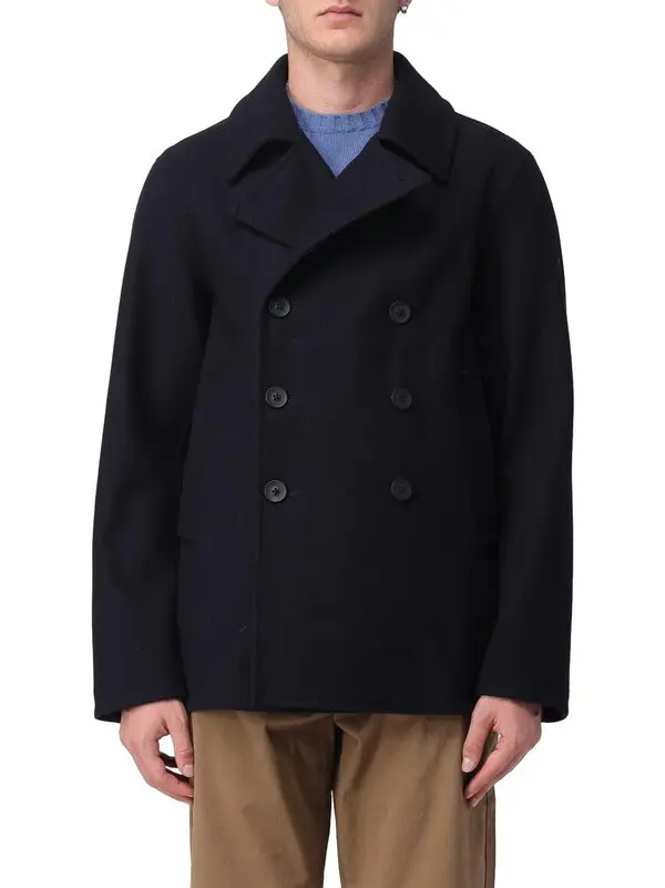 PEOPLE OF SHIBUYA Double Breasted Coat - Navy