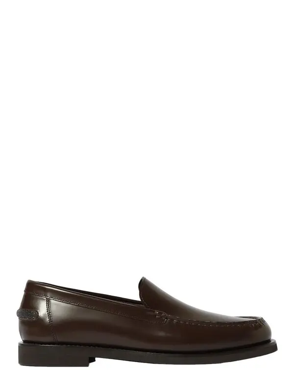 Brunello Cucinelli Leather Loafers - Dark