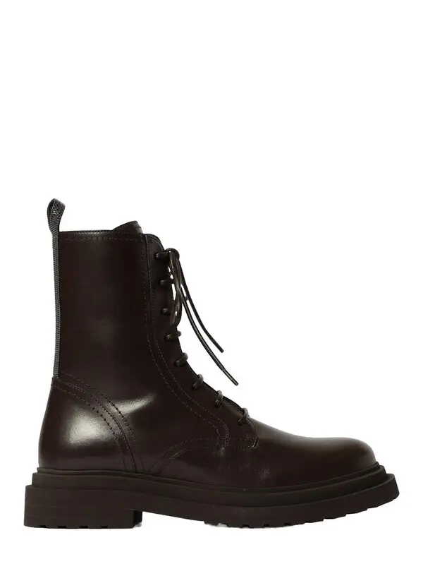 Brunello Cucinelli Lace-up Combat Boots - Dark