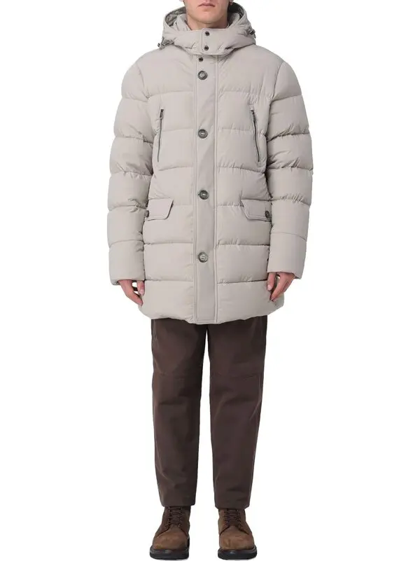 MOORER Quilted Coat - Pearl