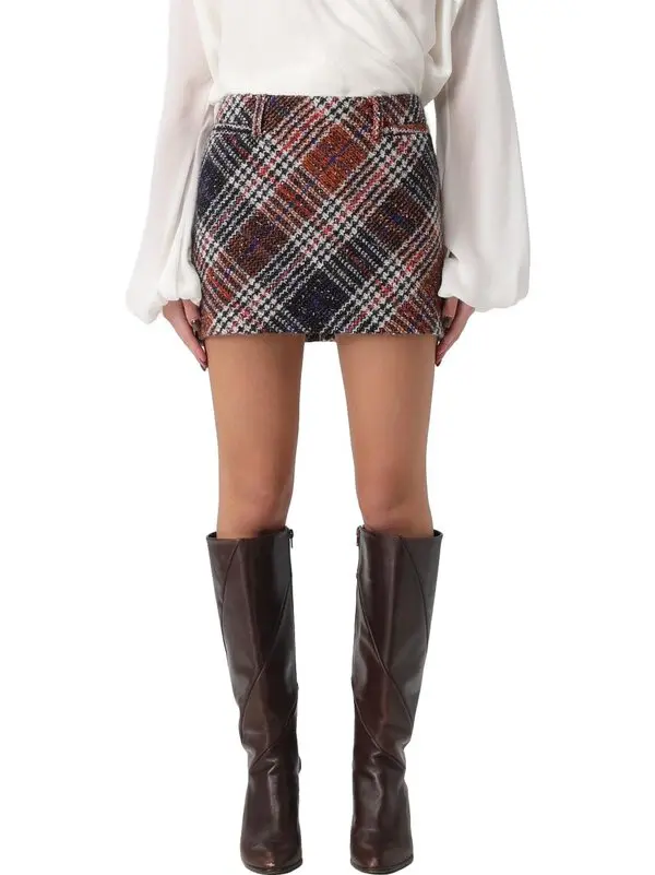 Missoni Plaid A-line Mini Skirt - Blue