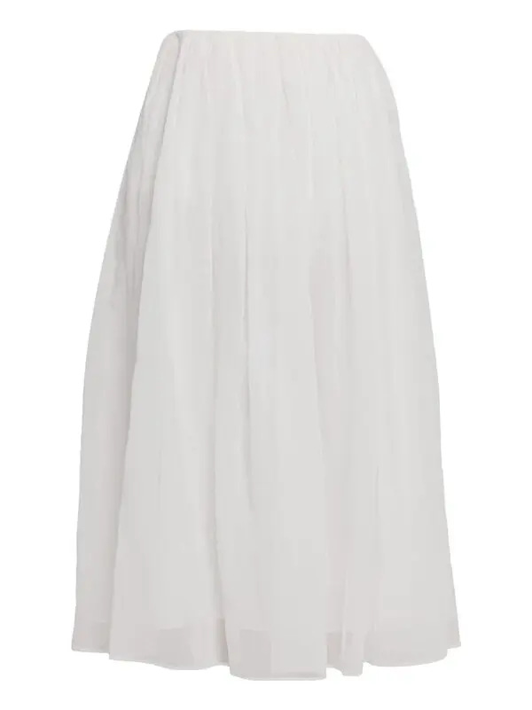 Brunello Cucinelli Cotton Organza Pull-on Midi Skirt - White