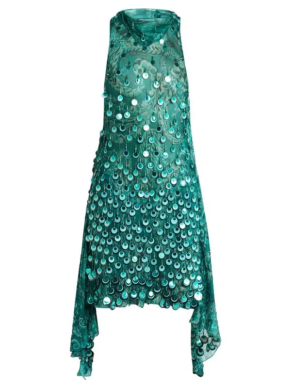 Etro Sequined Silk Mini Dress - Print On P
