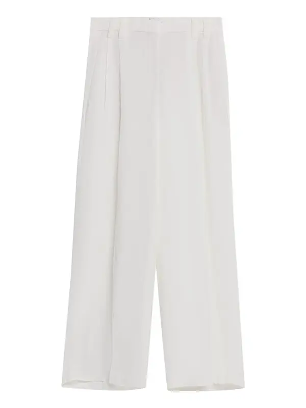 Brunello Cucinelli Linen Gabardine Wide-leg Pants - Naturale