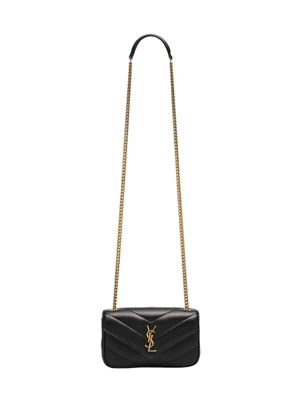 Saint Laurent Loulou Chain Crossbody Bag - Noir