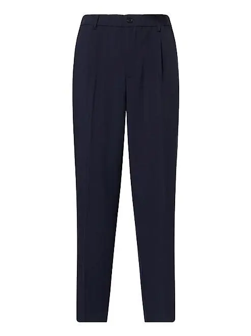 BELIER Relaxed-fit Tapered-leg Stretch-woven Trousers - Navy
