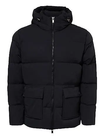 ARNE Hooded Short Puffer Parka - Black
