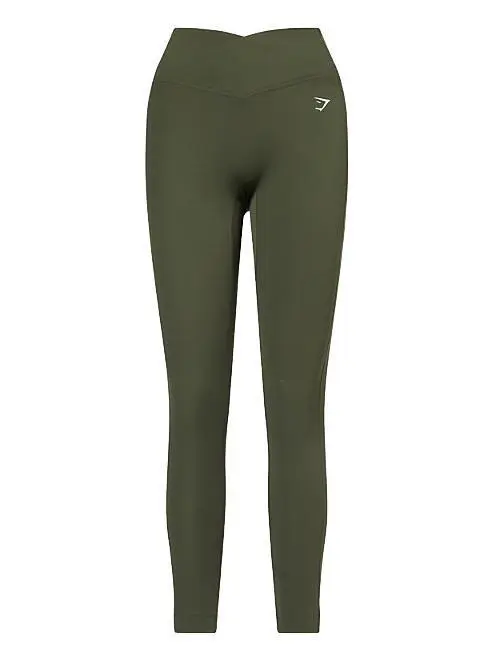 GYMSHARK Cross-over Waistband Leggings - Gs Winter Olive