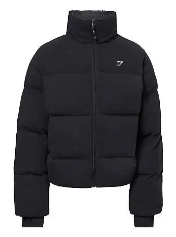 GYMSHARK Sherpa Logo-print Padded Jacket - Gs Black