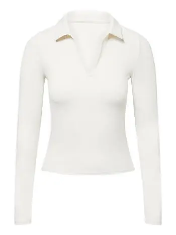 TALA Dayflex Long-sleeve Polo Top - Ivory
