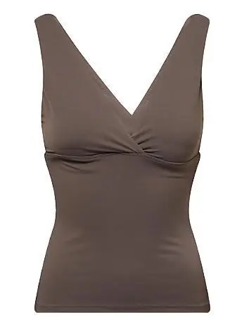 TALA Dayflex Long V-neck Top - Mocha Brown