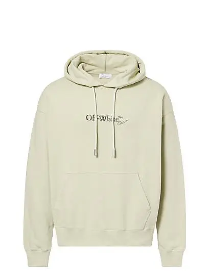 Off-White Relaxed-fit Cotton Hoody With Embroidered Detail - Alfaalfa - Black