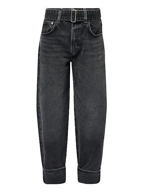 AGOLDE Belted Cuffed Tapered Denim Jeans - Arcaine