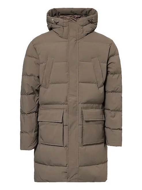 ARNE Hooded Mid-length Puffer Parka - Olive