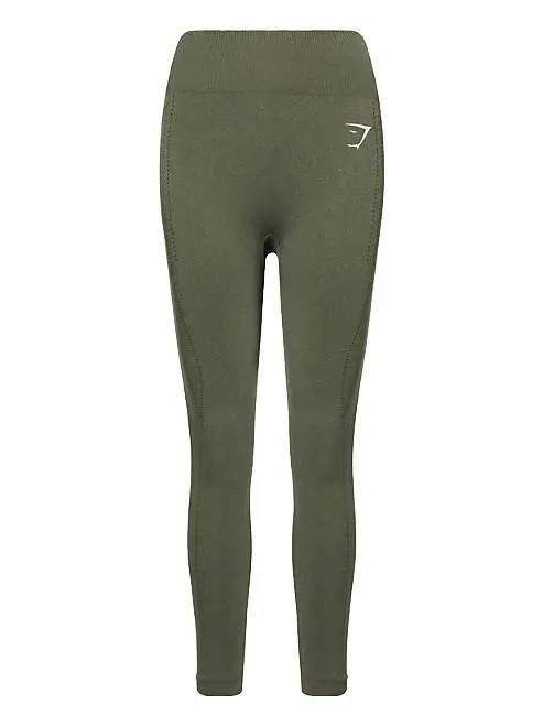 GYMSHARK Vital Warm Seamless Leggings Xxl - Gs Base Green/ Marl