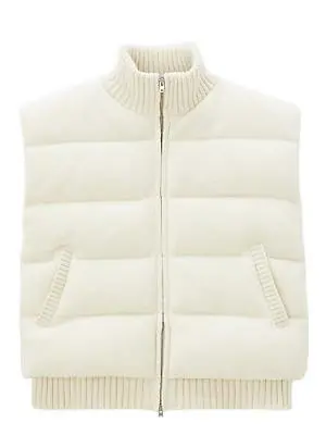 JOSEPH Quilted Ribbed Wool-knit Down Gilet - Ivory