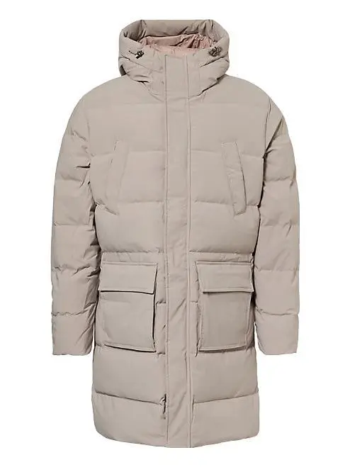 ARNE Hooded Mid-length Puffer Parka - Taupe
