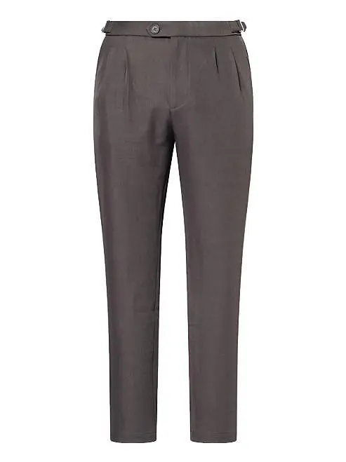 NOBL Axton Pleated Tailored Trousers - Charcoal