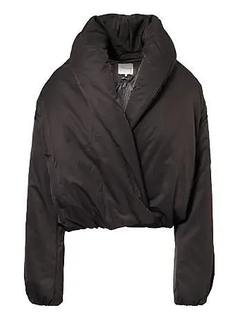 THE COUTURE CLUB Oversized-collar Padded Shell Jacket - Black