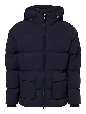 ARNE Hooded Short Puffer Parka - Navy