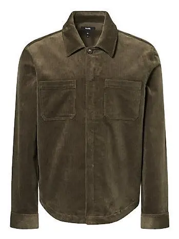 Paige Jace Patch-pocket Cotton-corduroy Jacket - Olive Branch