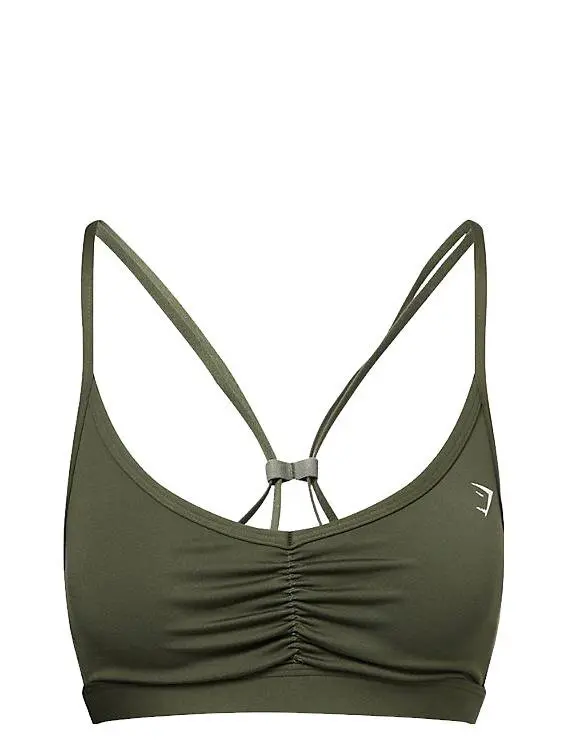 GYMSHARK Ruched Medium-support Sports Bra - Gs Winter Olive