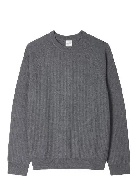 Paul Smith Merino Wool-cotton Blend Ribbed Sweater - Grey