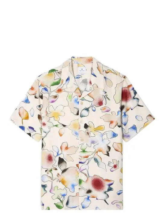 Paul Smith Good Fortune Floral' Short-sleeve Shirt - White