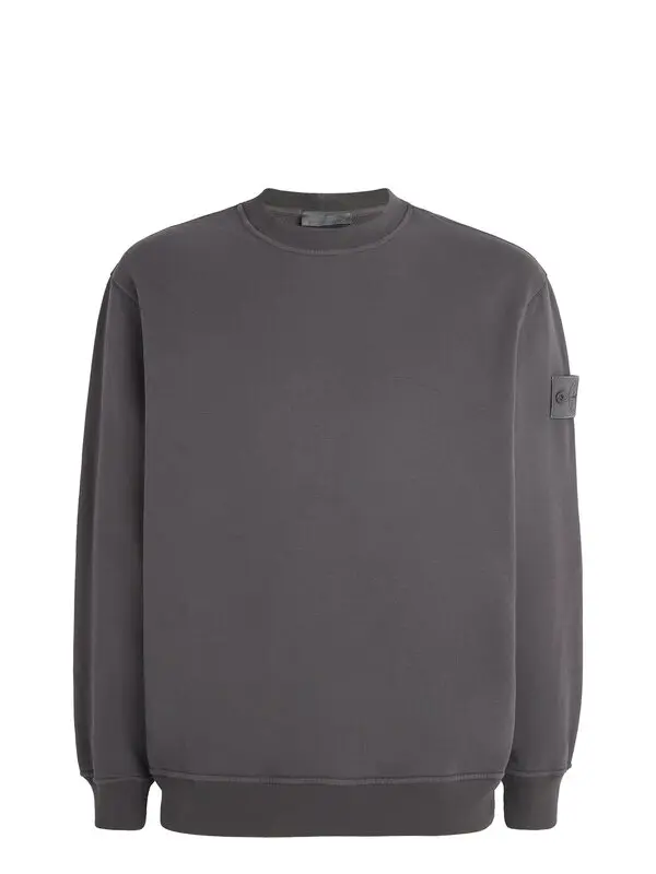 Stone Island Cotton Faded Compass Sweatshirt - Grey