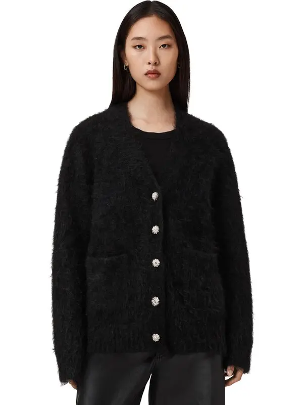 ALLSAINTS Rubi Embellished Cardigan - Black