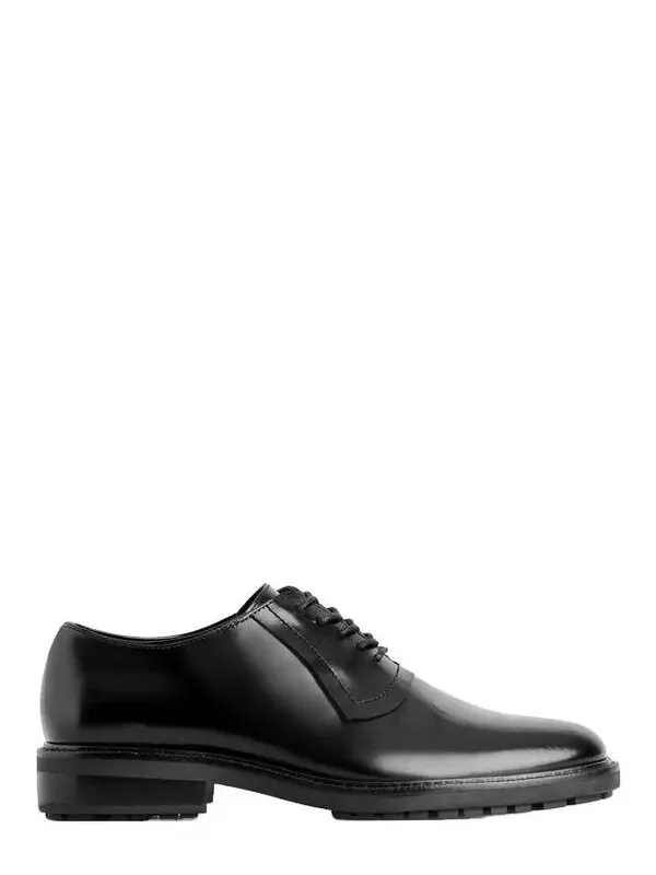 Cos Patent Leather Oxford Shoes With Chunky Tread Sole - Black