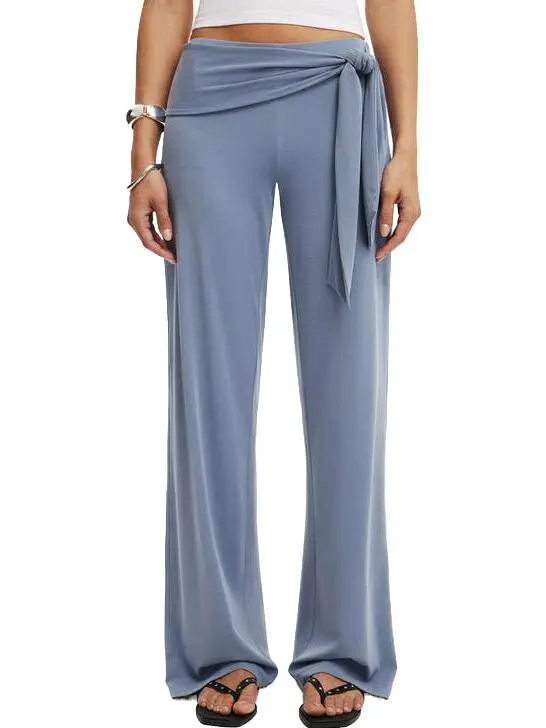 COTTON ON Relaxed Leg Tie Pants - Weathered Blue